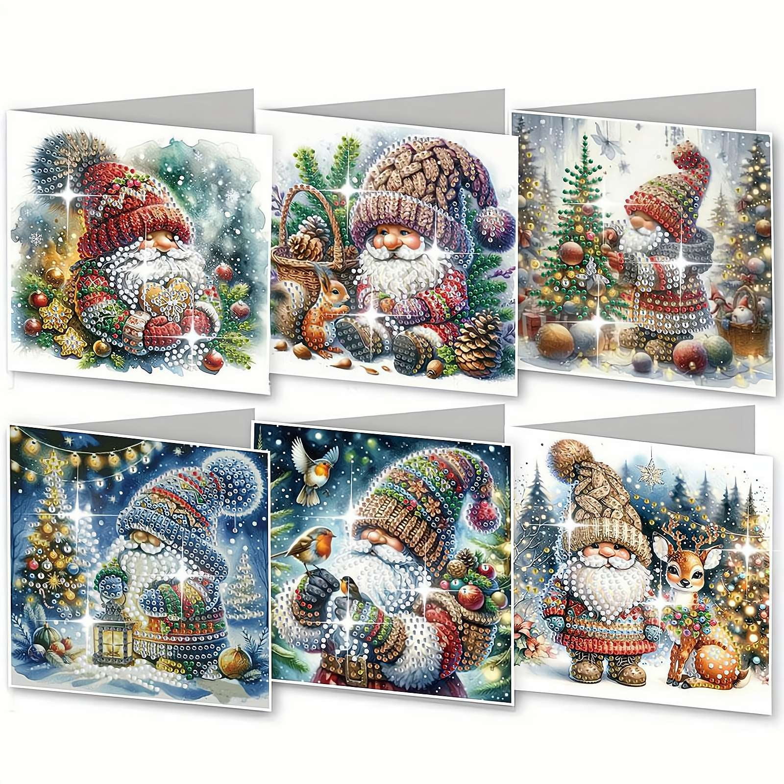 Christmas DIY Diamond Greeting Cards Set, DIY Diamond Art Painting ...