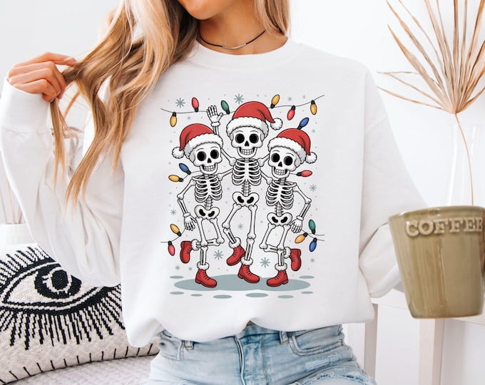 Christmas Dancing Skeleton Sweatshirt, Christmas Season Sweater ...