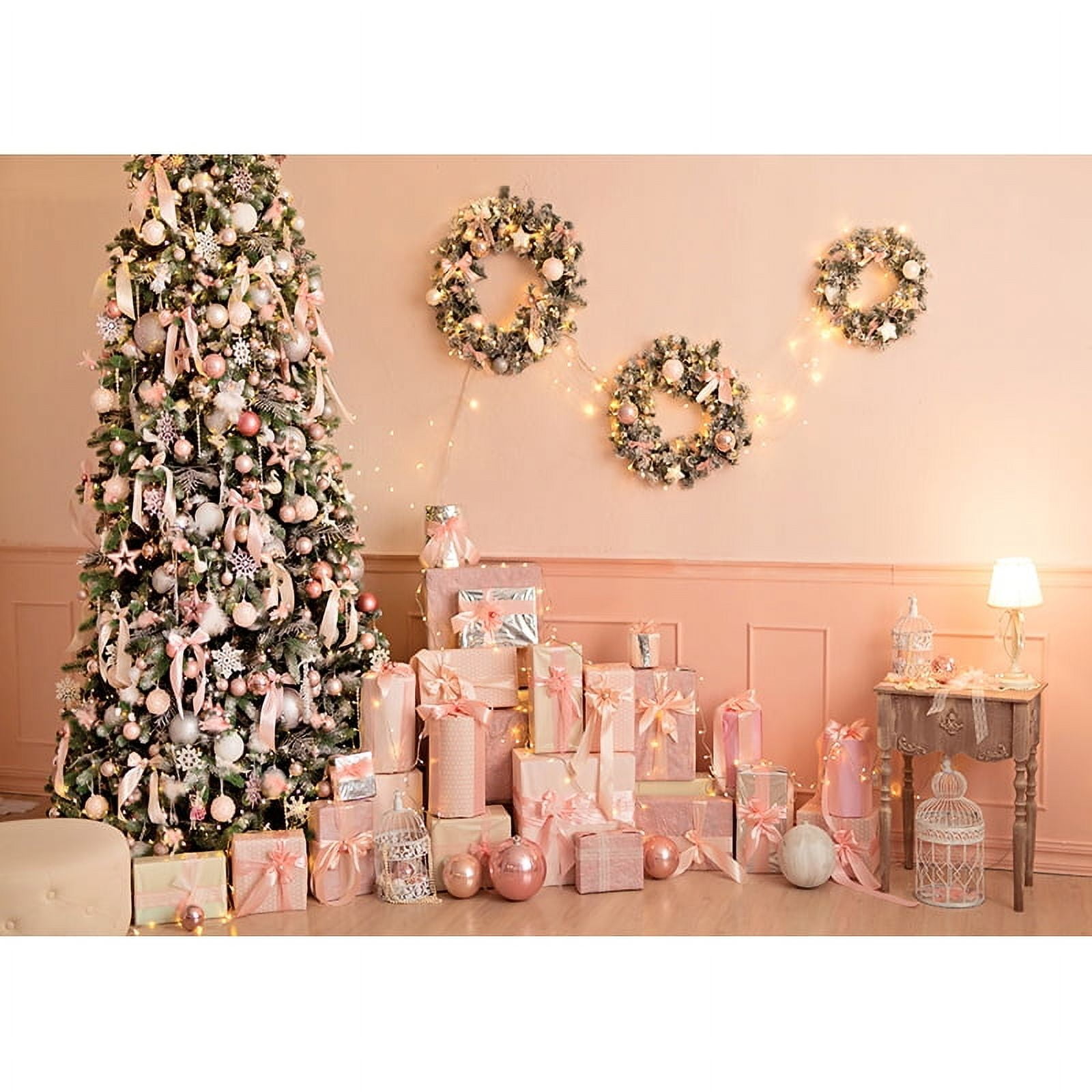 Christmas Day Fireplace Photography Backdrops Prop Window Living Room ...