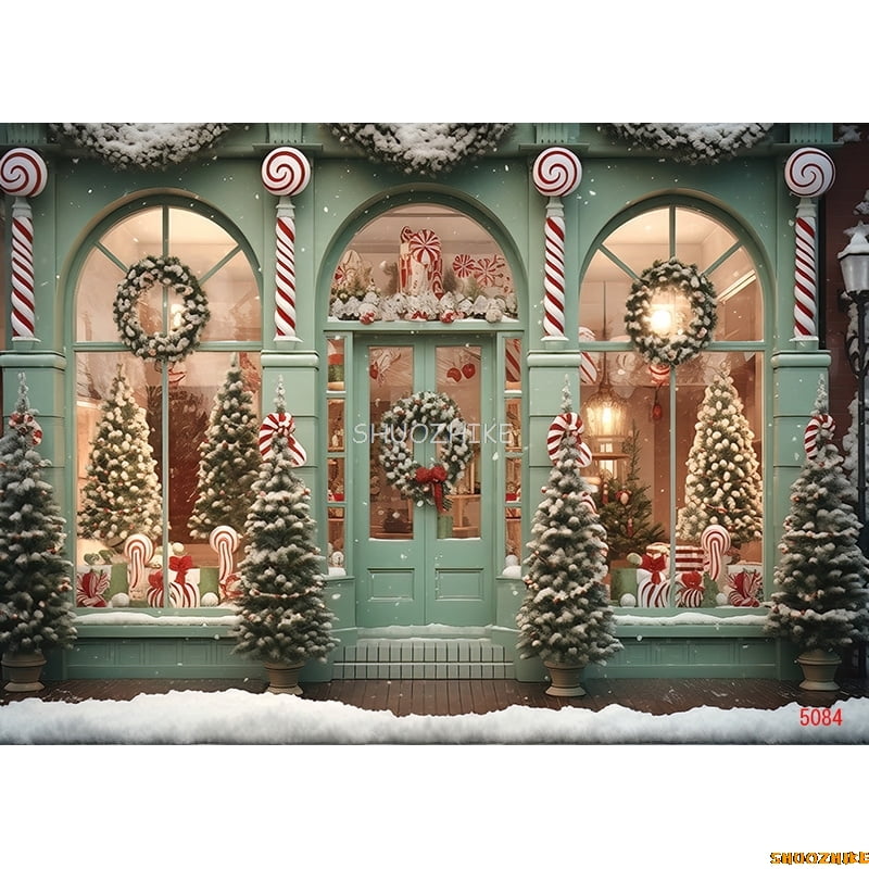 Christmas Day Flower Wreath Photography Backdrops Props Indoor ration Winter Wonderful Xmas Eve ...