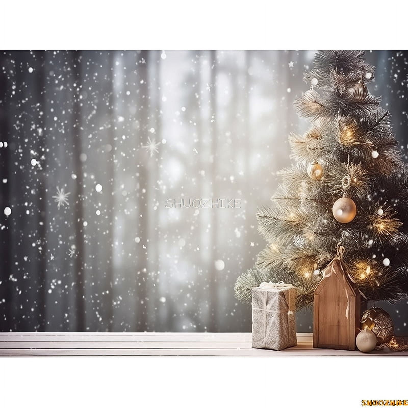 Christmas Day New Year ration Photography Backdrops Pinecs Snow ...