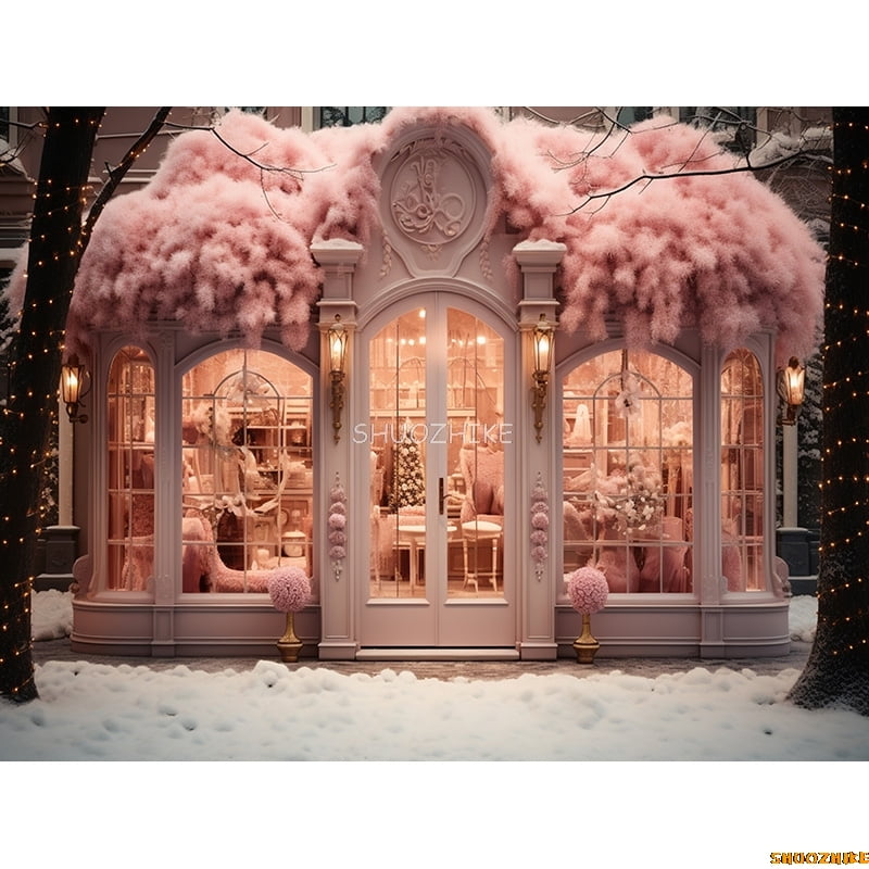Christmas Day Photography Backdrops Prop Fireplace Window Winter Xmas ...