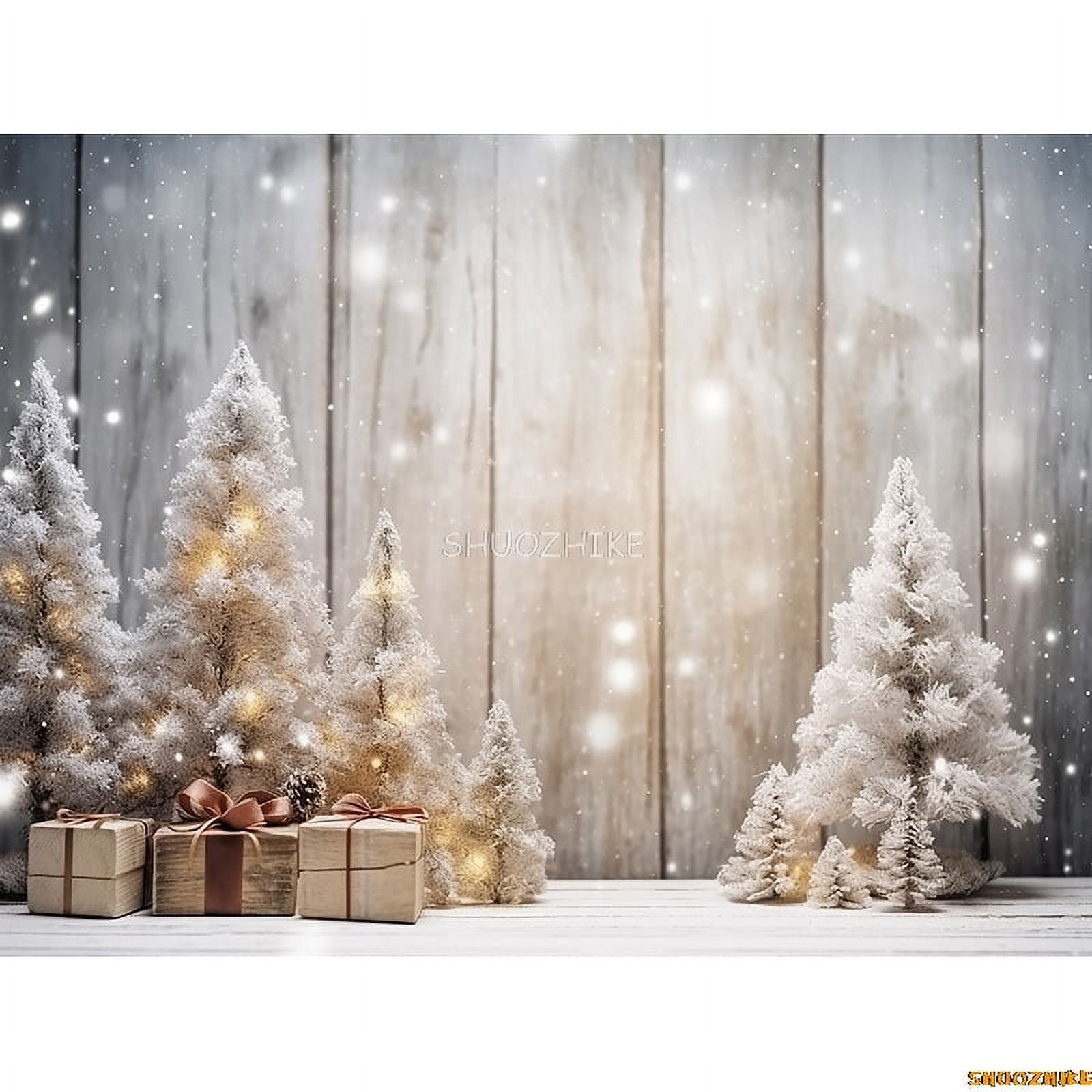 Christmas Day Photography Backdrops Prop Fireplace Window Winter Xmas ...