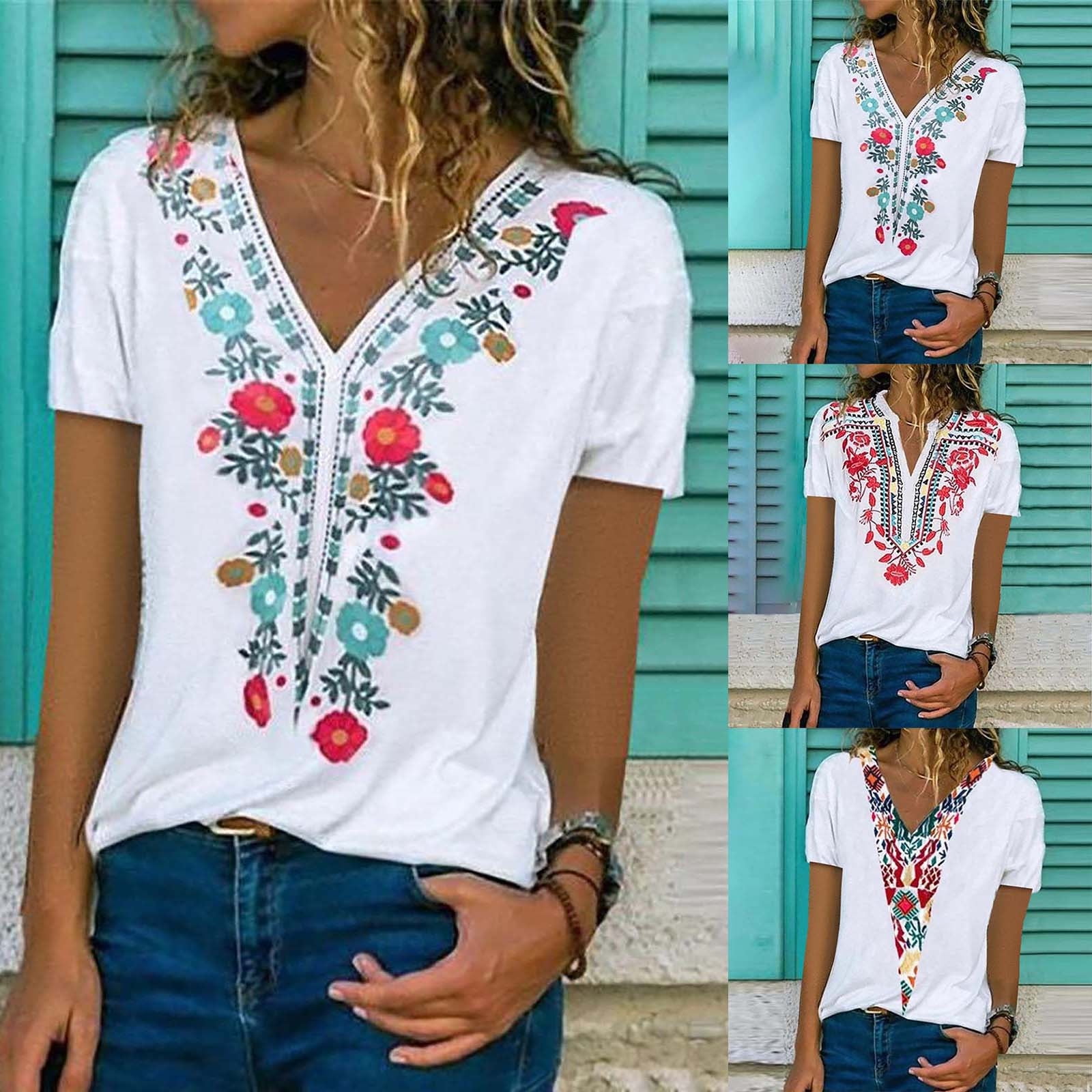 Summer Savings! Summer Tops for Women Clearance 2024 Woman Colour ...