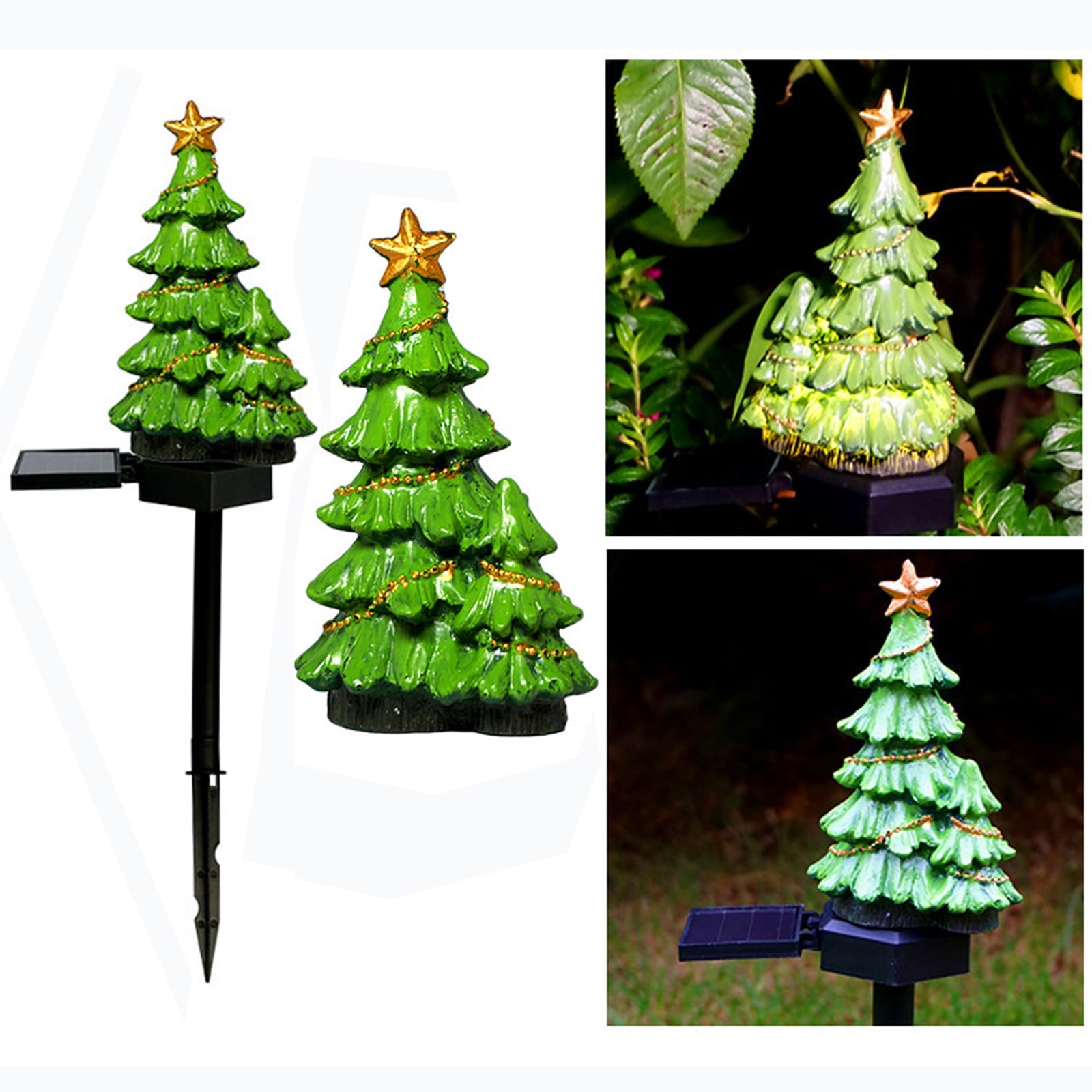 Christmas Deals Ornaments,Solar Christmas Tree Ground Lights Resin ...