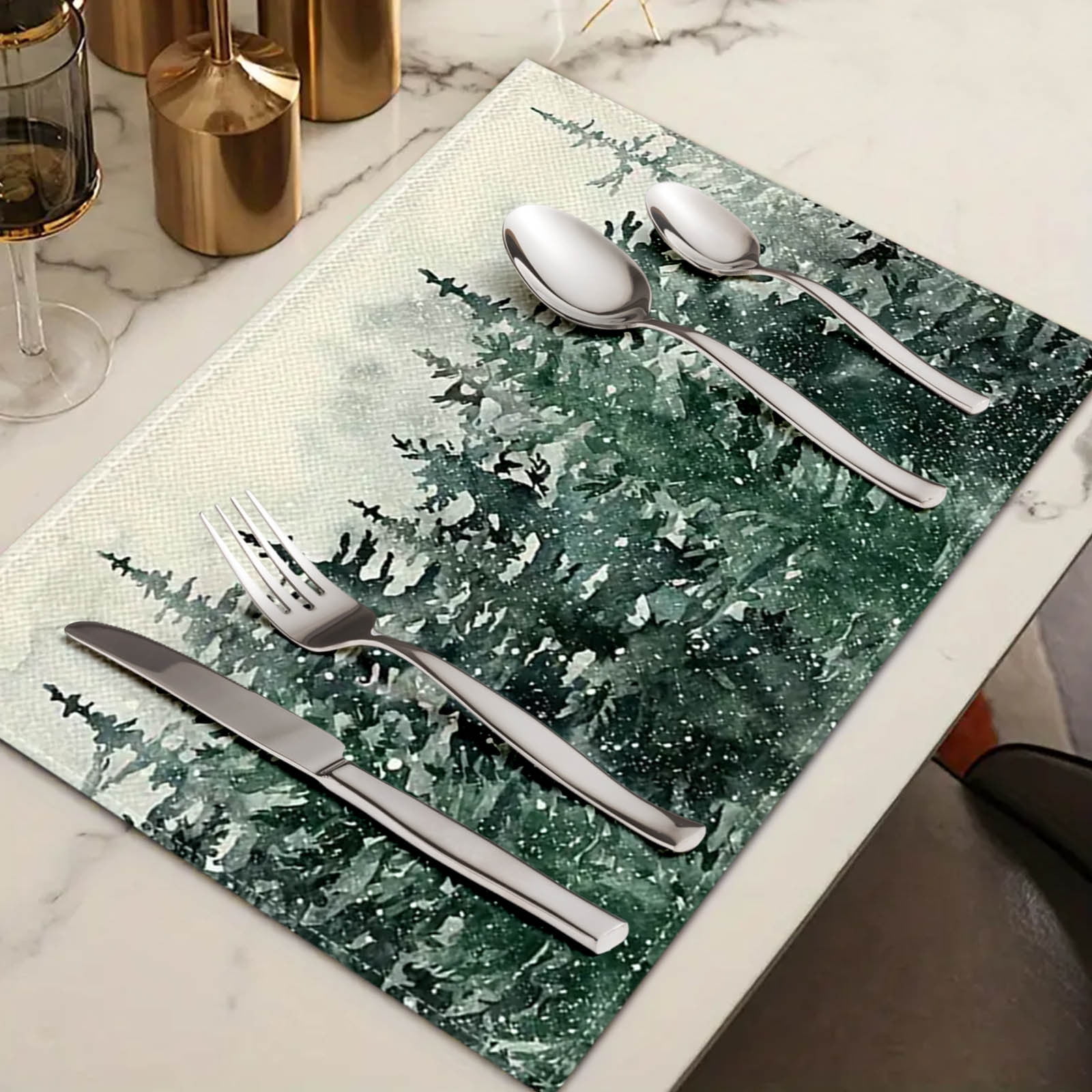 Christmas Deals tumgatte Christmas Placemat Table Mat Christmas Home ...