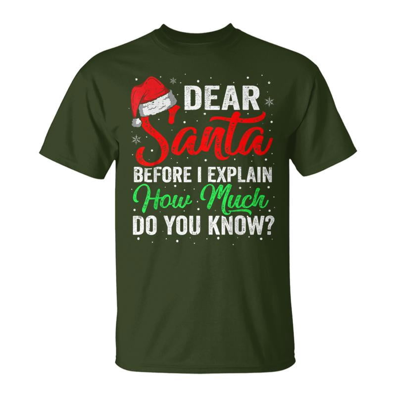 Christmas Dear Santa Before I Explain How Much Do You Know TShirt ...