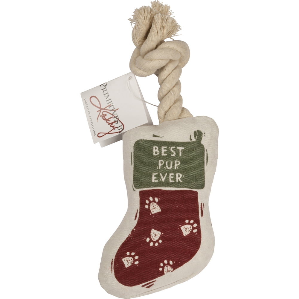 Primitives by Kathy 108212 Best Pup Ever Stocking Dog Toy, 6-inch ...
