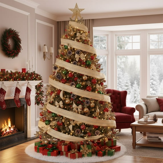 Christmas Decor, Christmas Ribbon Hollow Sequin Adhesive Powder Ribbon ...