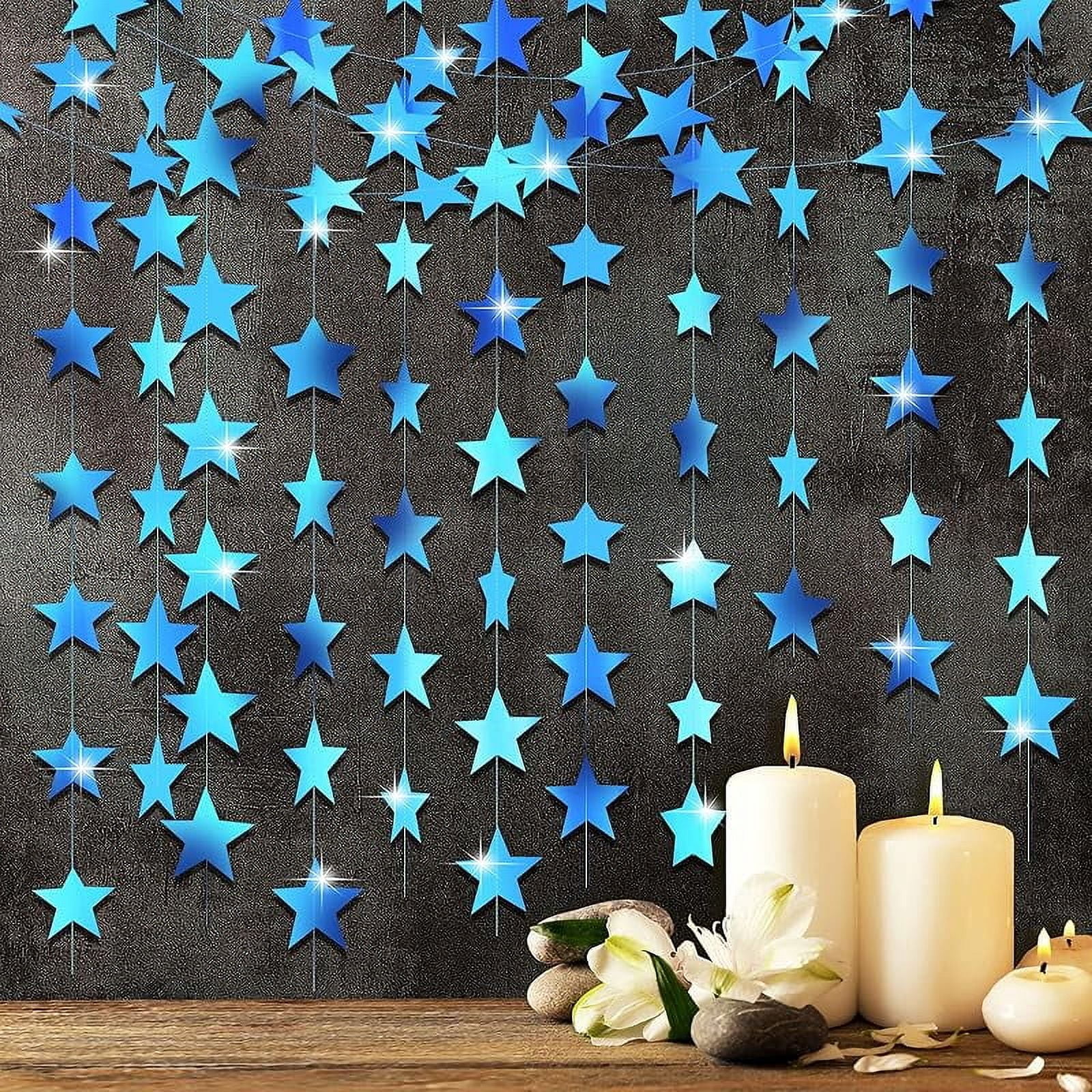 Christmas Decor Glitter Star Banner Decor 130 Feet Star Hanging Bunting ...