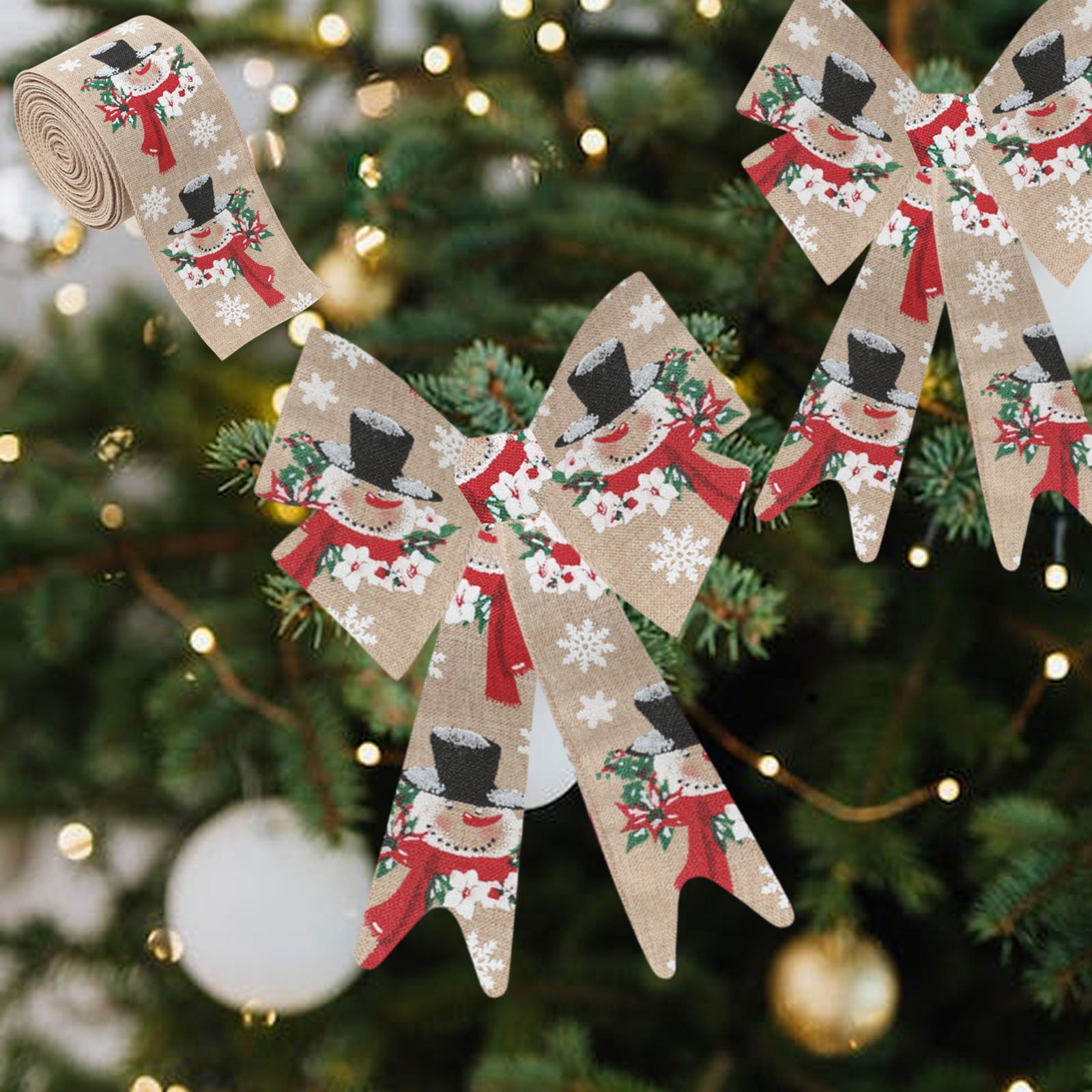 Christmas Decor Present Ribbon Rolls Christmas Wired Ribbons Christmas ...