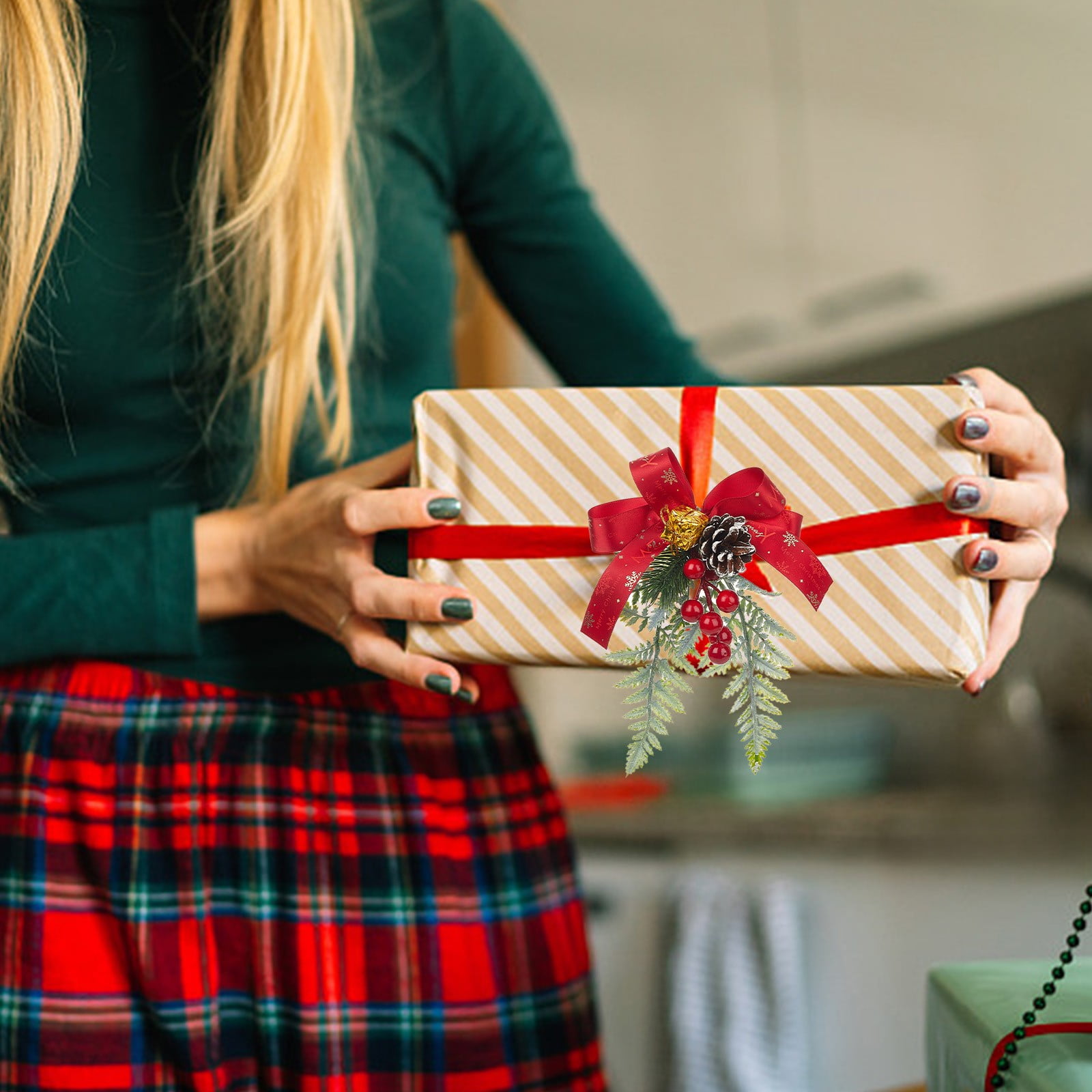 Christmas Decor Present Wrapping Bows Ribbon Bows For Wreath Bow Ribbon ...