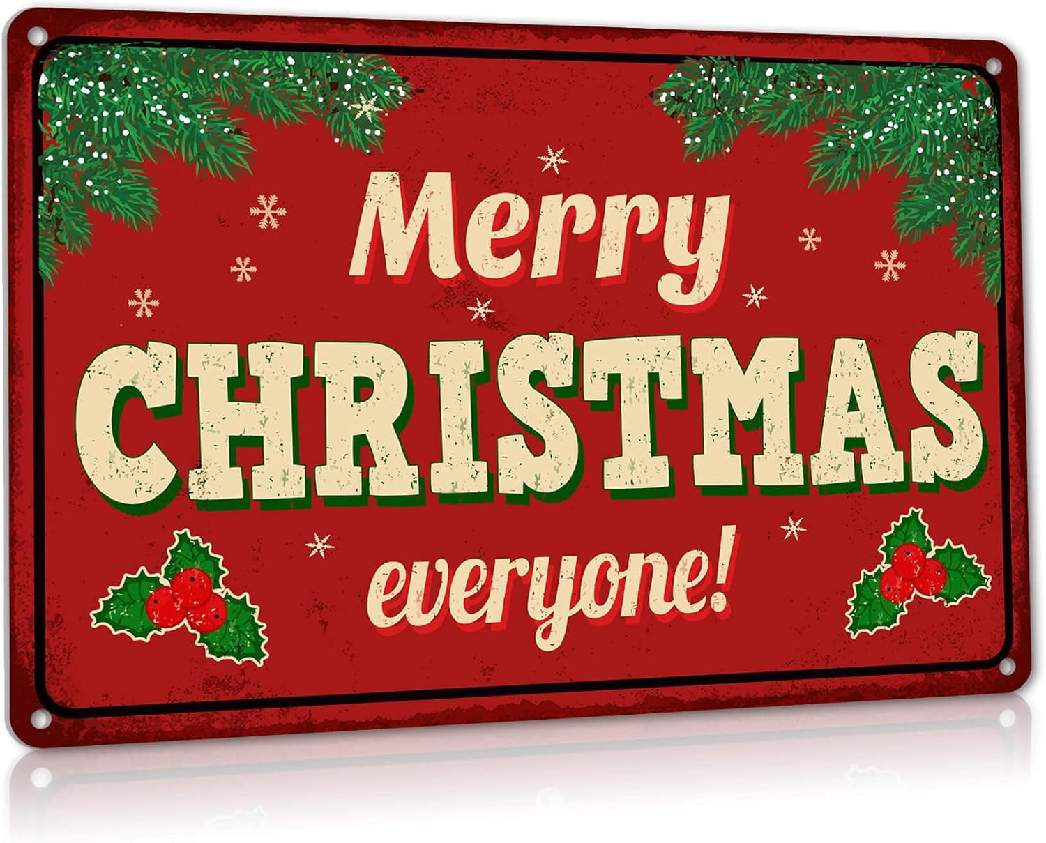 Christmas Decor Signs Vintage Farmhouse, Aluminum Metal Sign Home ...