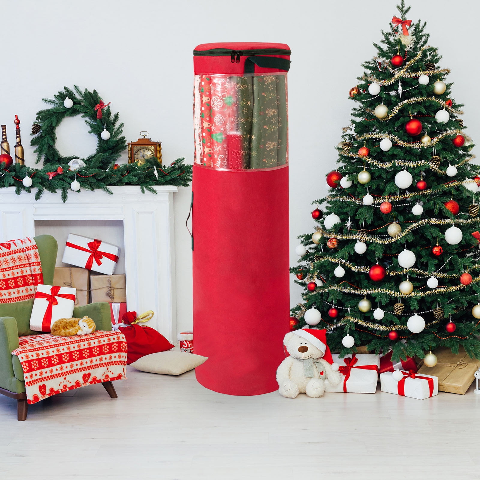 Christmas Decor Straight Tree Storage Bag Multi-Purpose Gift Packaging ...