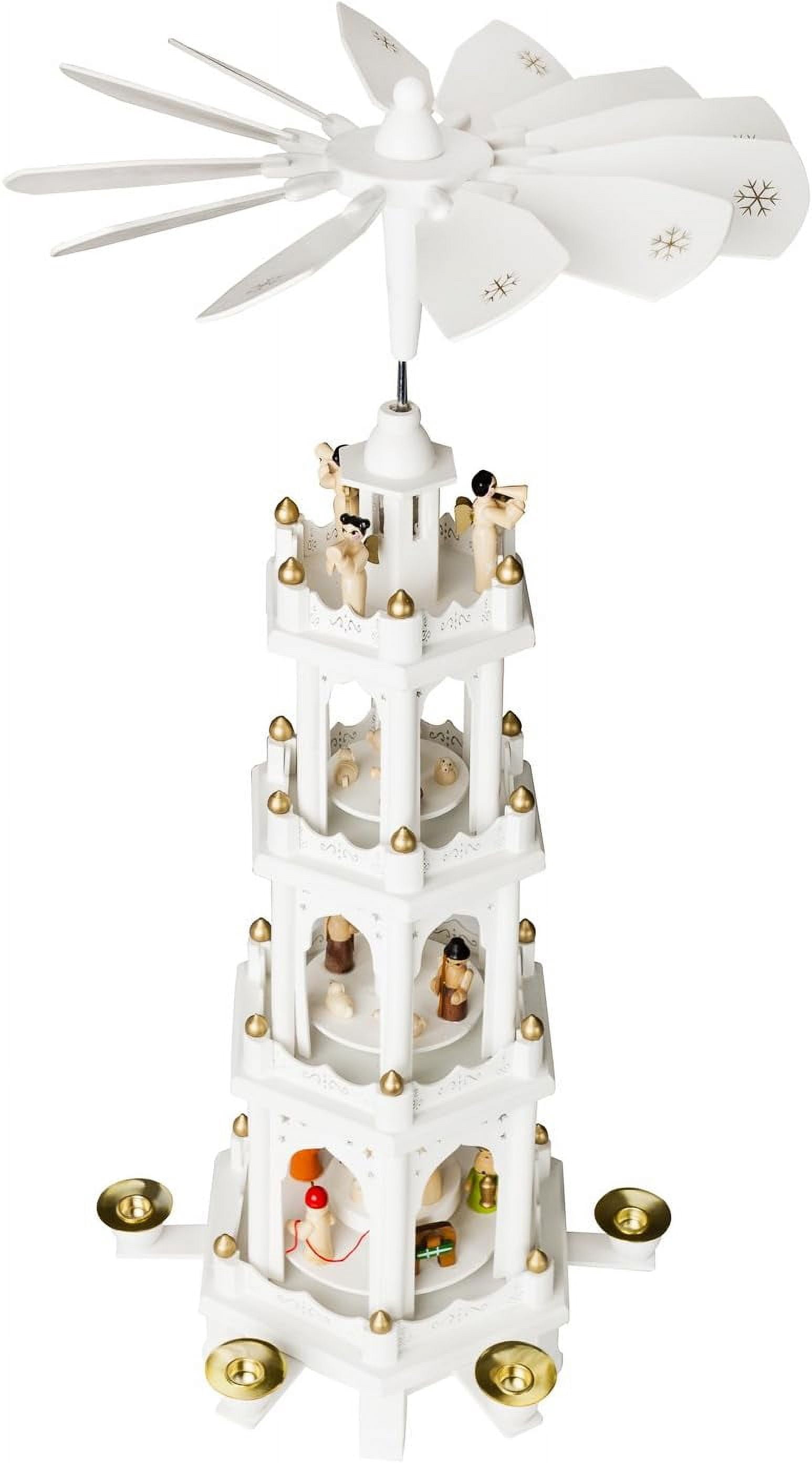 Wooden Nativity Carousel 18 Inch German Christmas Pyramid With 6 ...