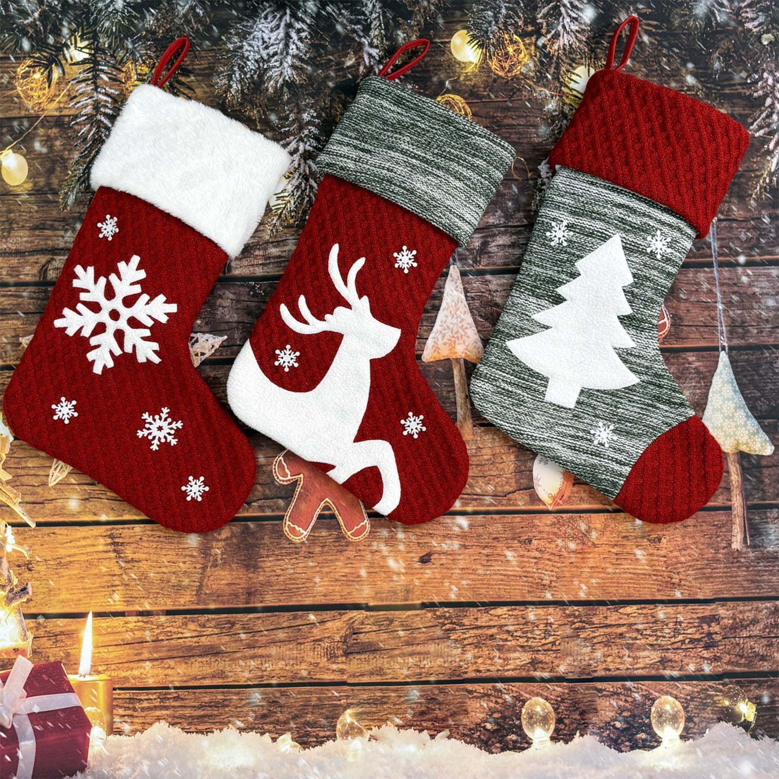 Christmas Decoration Candy Socks Embroidered Old Man Christmas Socks ...