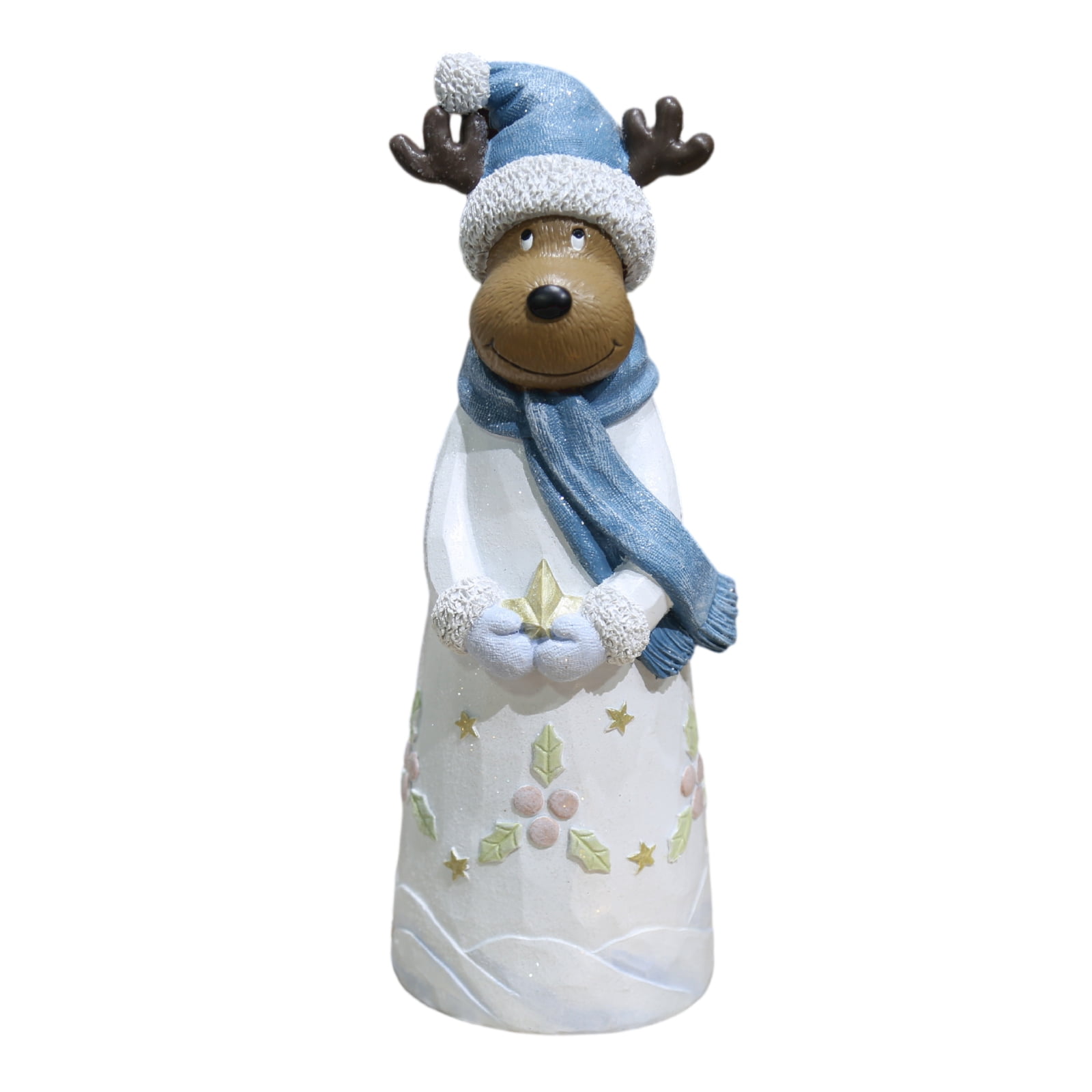 Christmas Decoration, Carved Santa Reindeer Snowman Design Sculpture ...