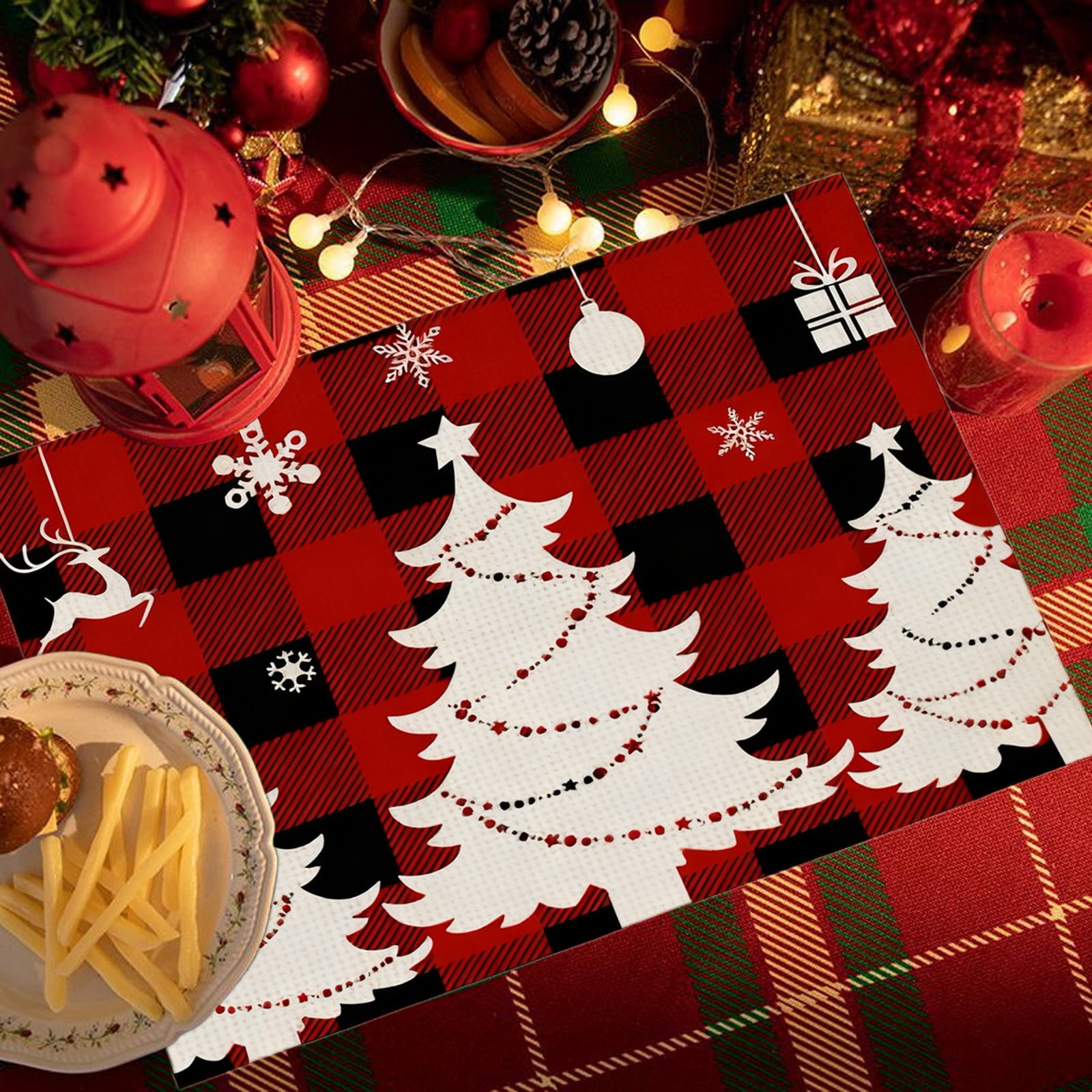 Christmas Decoration Christmas Themed Print Placemats Western ...