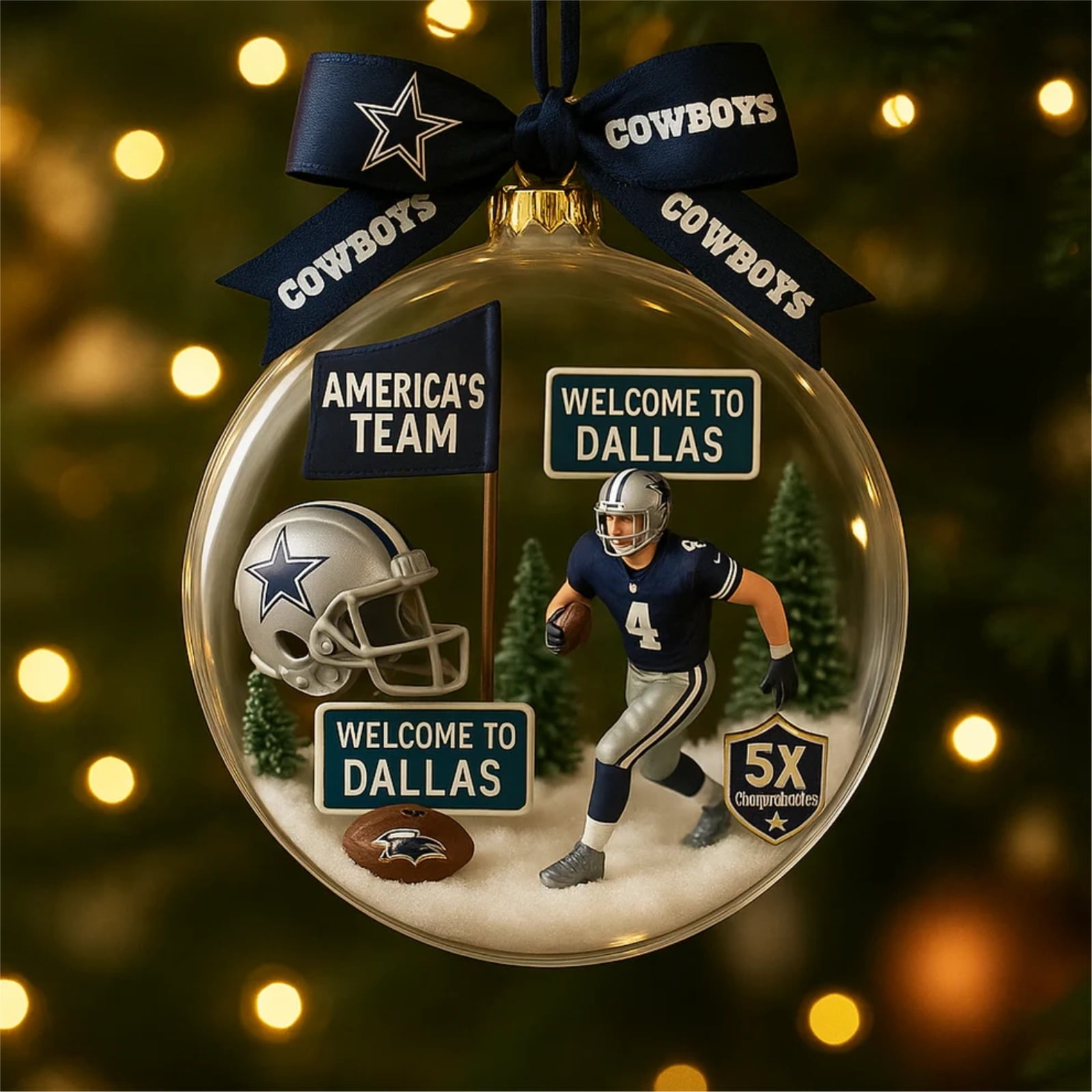 Christmas Decoration, Dallas 2D Acrylic Christmas Ornament - "America's ...