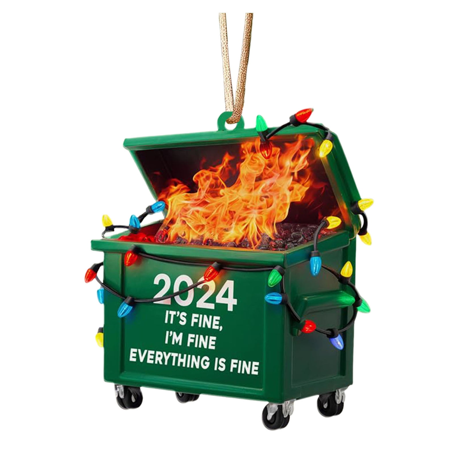 Christmas Decoration Dumpster Fire 2025 Ornament Funny 2d Acrylic ...
