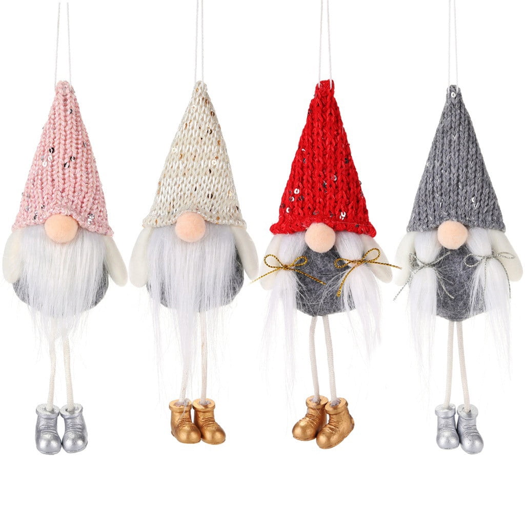 Christmas Decoration Knitted Faceless Doll Pendant Old Man Doll 4Pcs ...