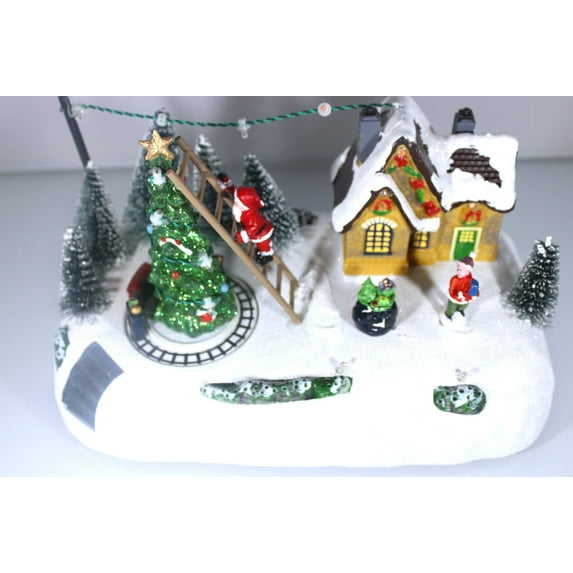 Christmas Decoration Light Animated Christmas Village Ice Skating Rink ...