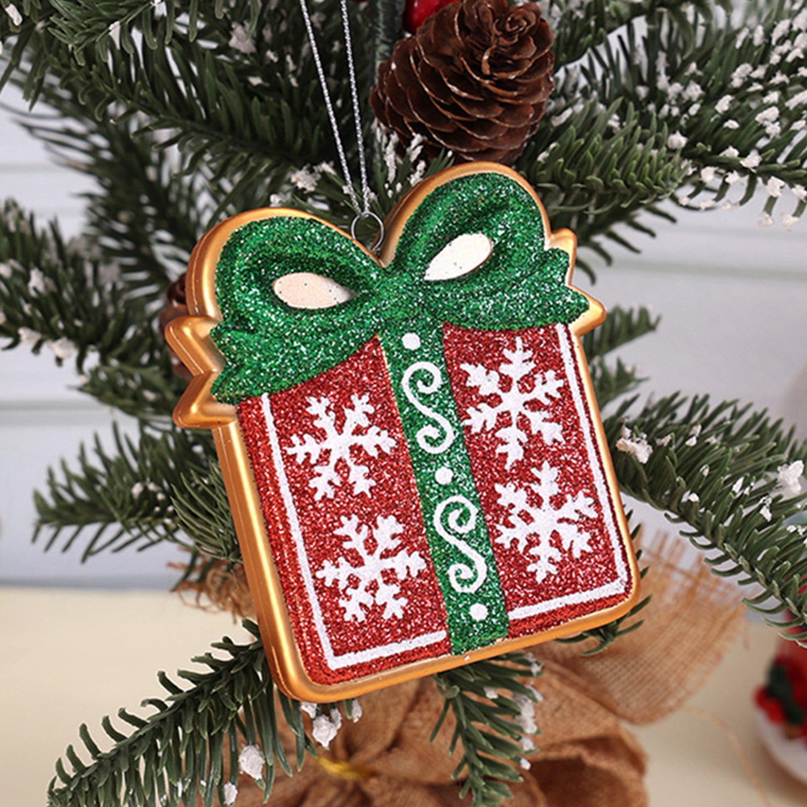Christmas Decoration Pendant Red Train Bells Gift Box Christmas Tree ...