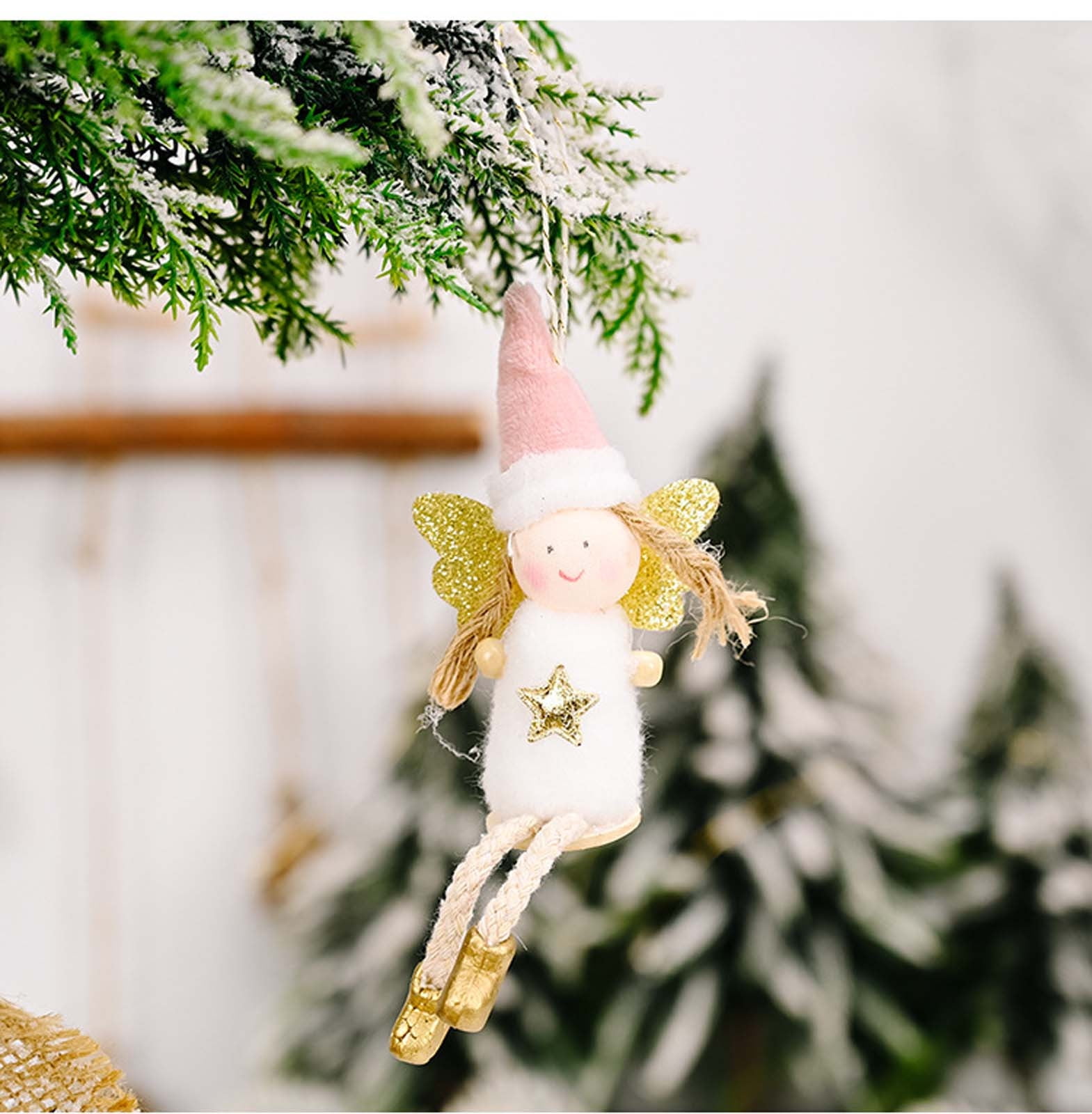 Christmas Decoration Sitting Posture Hanging Leg Angel Doll Pendant ...