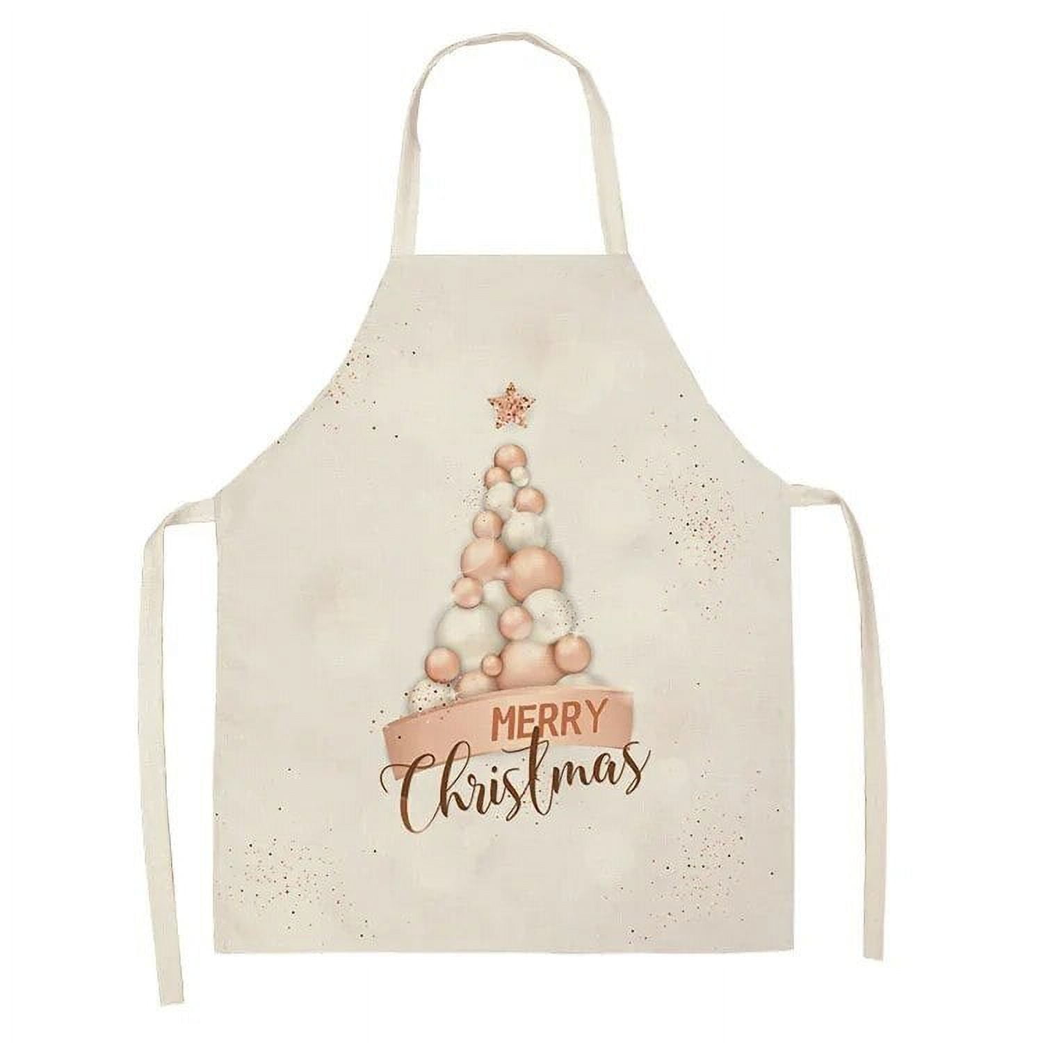 Christmas Decoration Sleeveless Apron Cotton Linen Kitchen Aprons Women ...