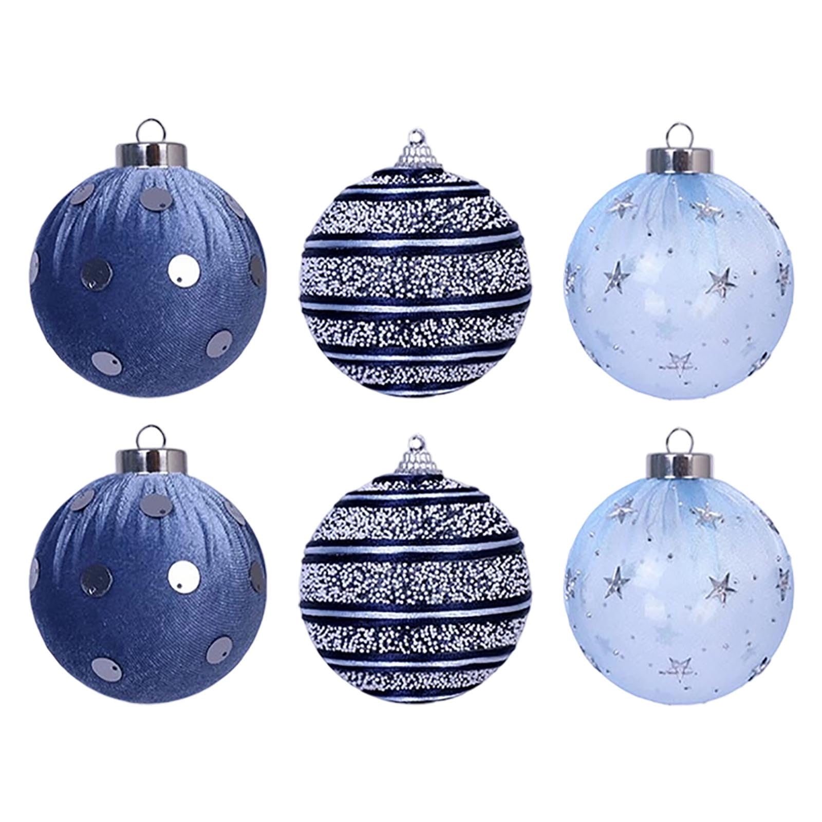 Christmas Decoration Supplies 6PC Decorative Ball Sets Fabric-Wrapped ...