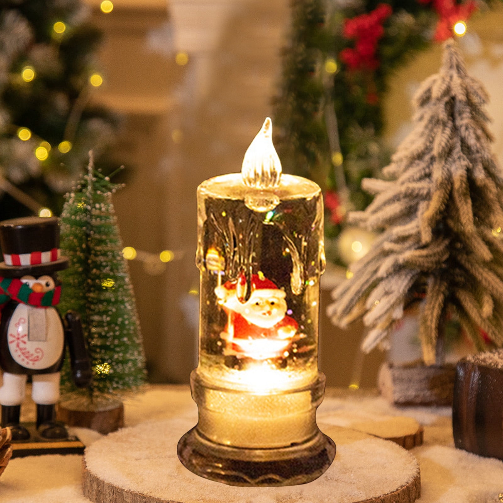 Christmas Decoration Wind Lights with Santa Claus Scene, ABS Crystal ...