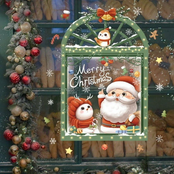 Christmas Decoration Window Stickers Santa Christmas Tree Window Glass ...