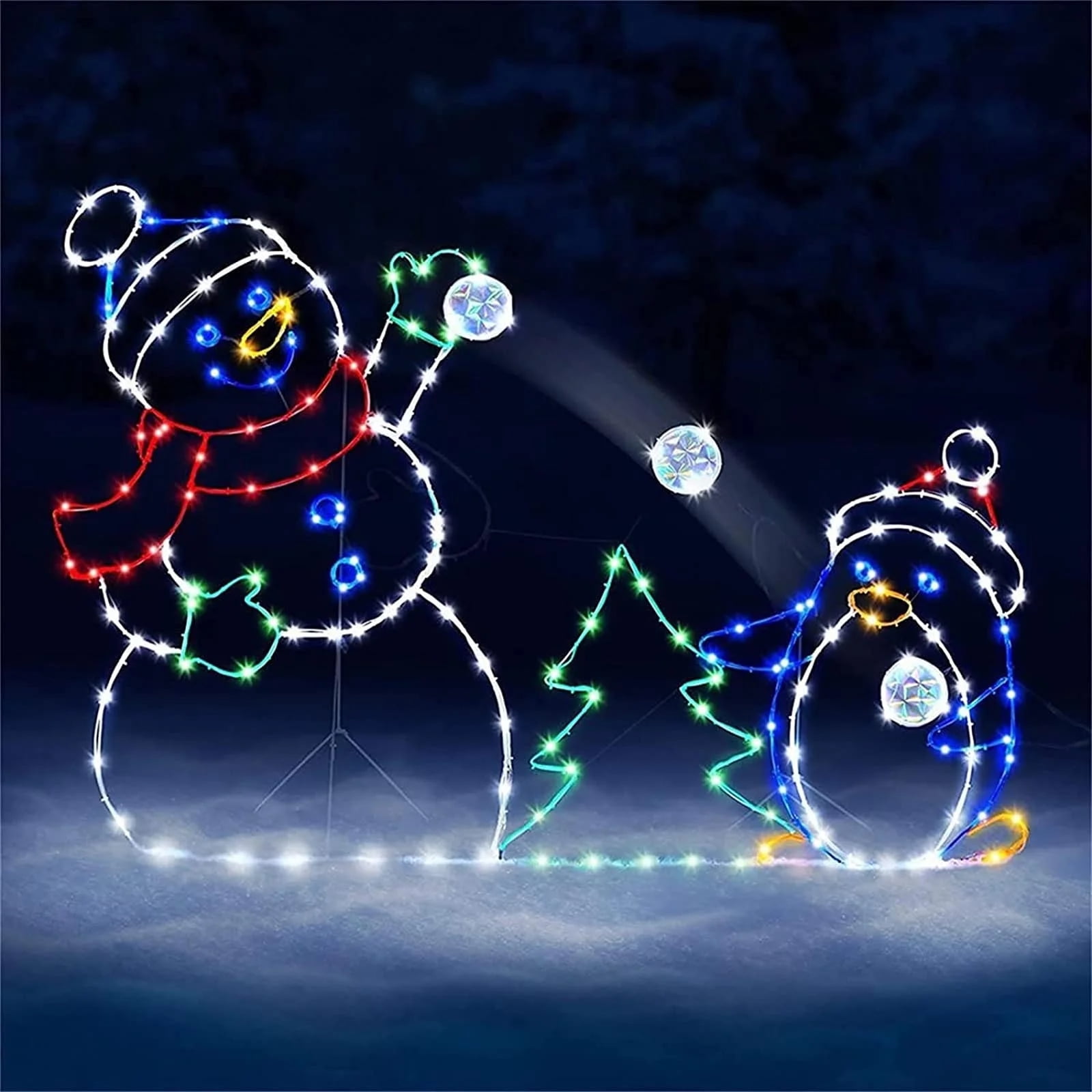 Christmas Decorations, 10.24x15.75 Inch Fun Animated Snowball Fight ...