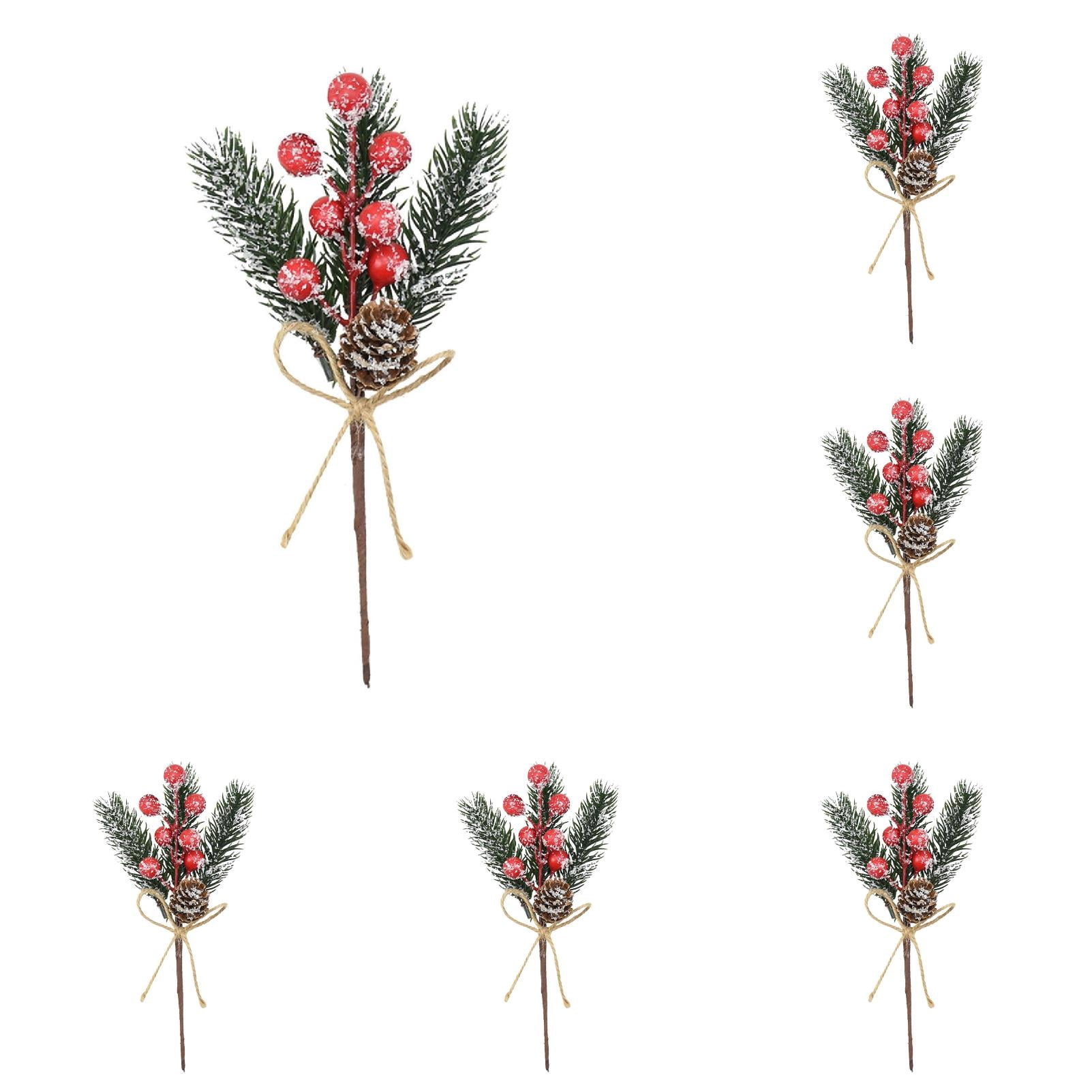 Christmas Decorations - 10Pcs Artificial Christmas Needle Pick with ...