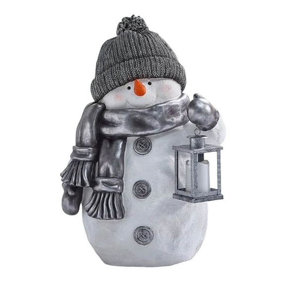 Christmas Decorations 12 Inch Resin Snowman Figurines Wearing Down ...