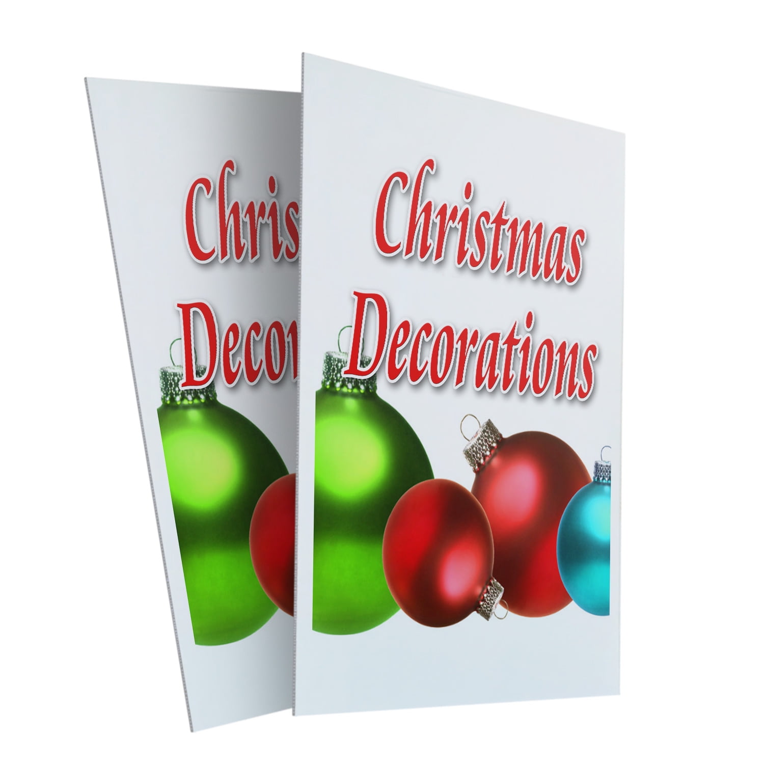 Christmas Decorations (2-PACK) 24" x 36" Plastic Signs | Sign Insert ...