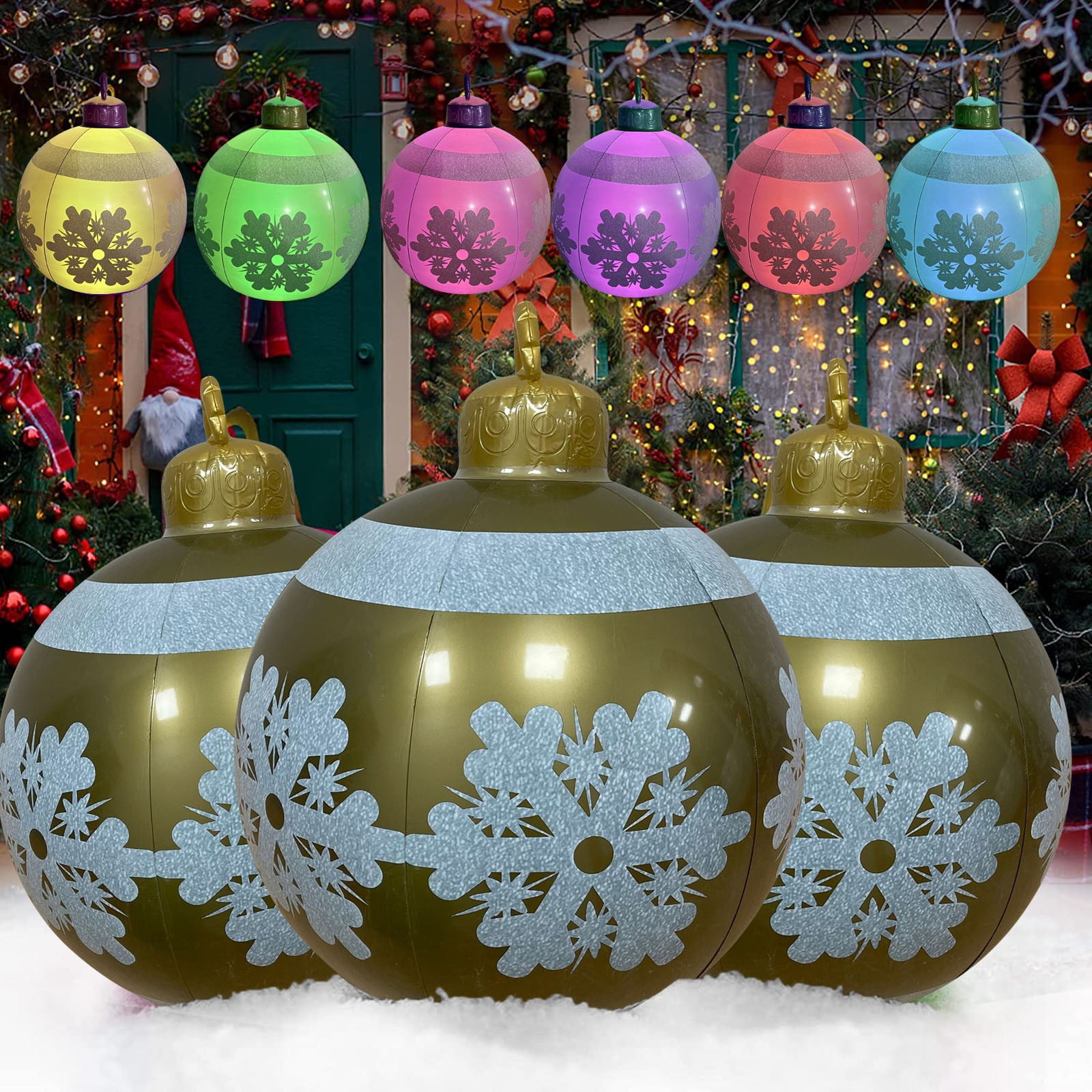 Christmas Decorations 24 Inch Christmas Inflatable Balloon Built In ...