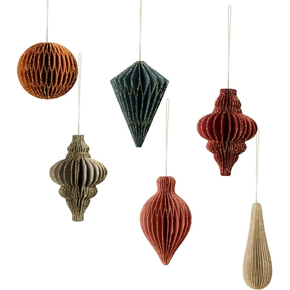 Christmas Decorations, 6 PCS Christmas Paper Honeycomb Ornaments with ...