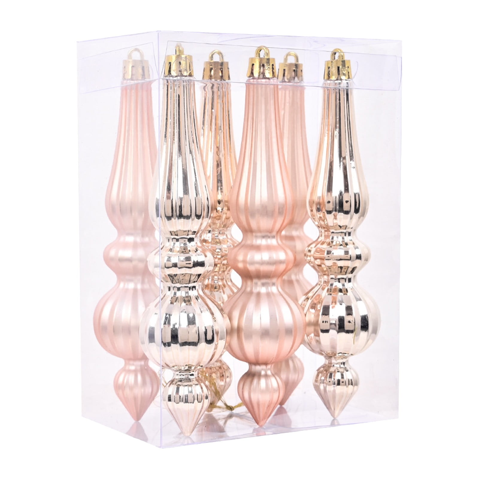 Christmas Decorations 6Pcs Conical Shape Plastic Christmas Ornaments ...