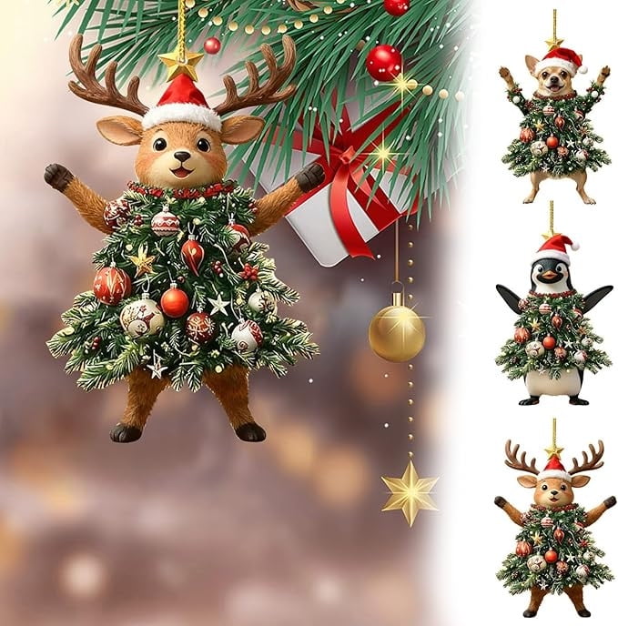 Christmas Decorations Acrylic Christmas Tree Pendants 2d Flat Printing ...