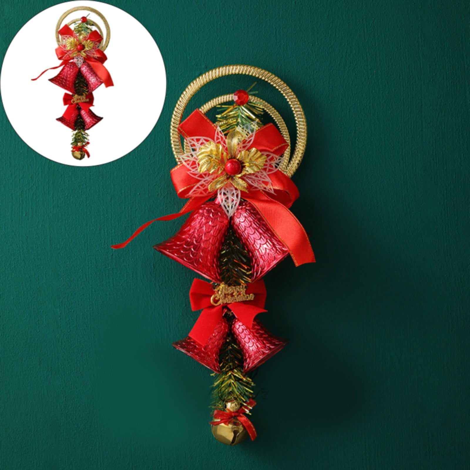 Christmas Decorations Bell Charms Gold Wind Chimes Ornaments Window ...