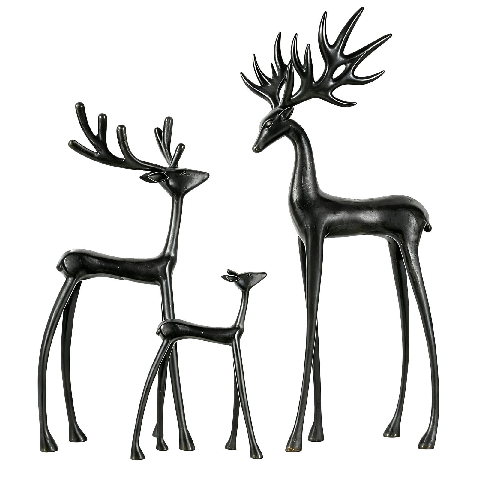 Christmas Decorations - Black Reindeer Statues - Modern Aluminum Alloy ...