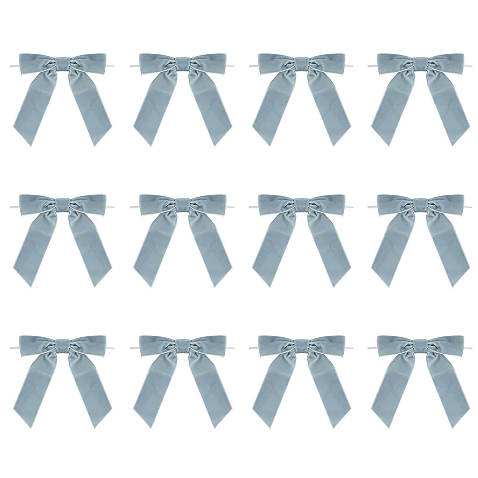 Christmas Decorations Blue Velvet Bows Pack of 12, 5-Inch Premade ...