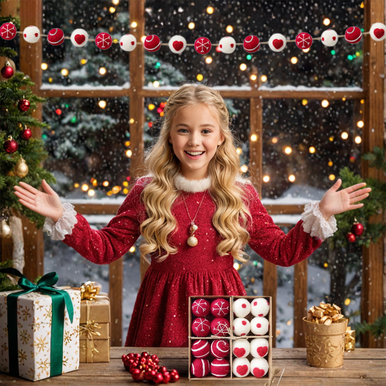 Christmas Decorations Boxed Christmas Balls String Hanging Balls Box ...