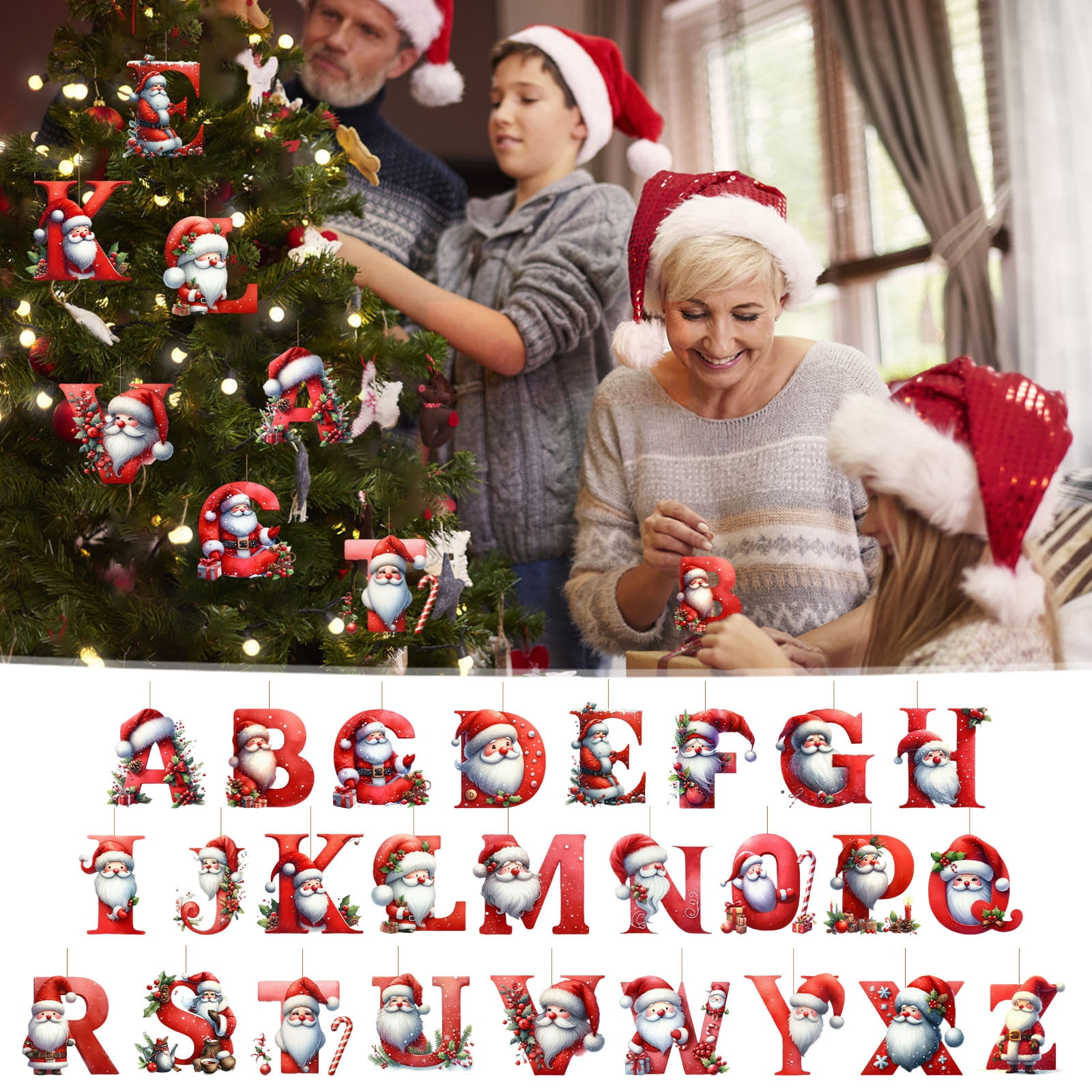 Christmas Decorations Christmas 26 Letters Ornaments Alphabet Letters ...