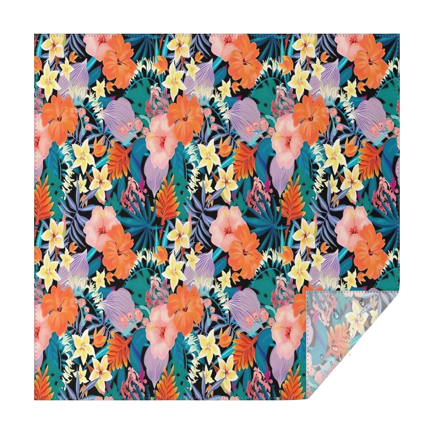 Pioneer Flower Floral Print Pattern Square Tablecloth,Waterproof Square ...