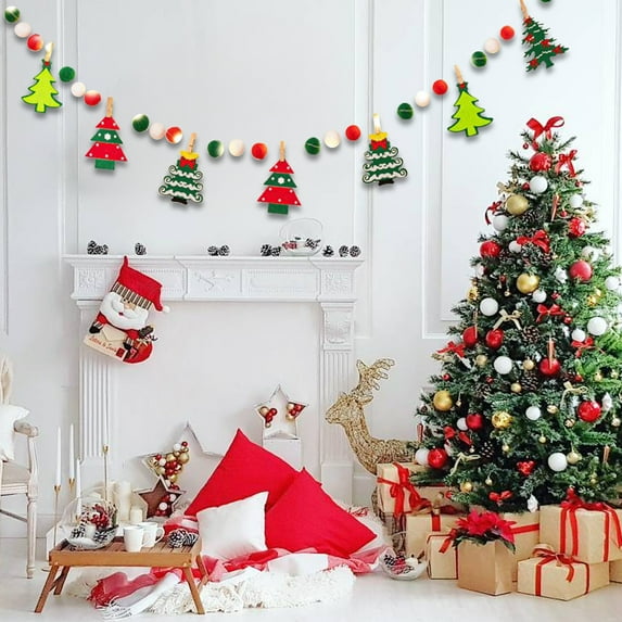 Christmas Decorations, Christmas Tree Ornaments, Pull Flag and Pom Pom ...