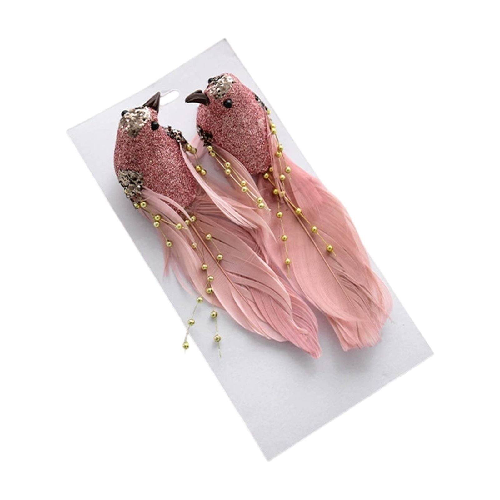 Christmas Decorations Colorful Feathers Simulation Birds Branch ...