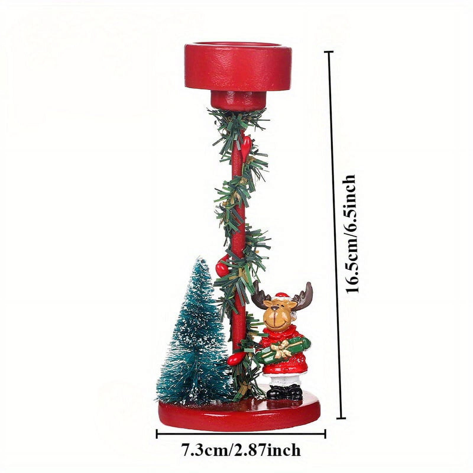 Christmas Decorations Desktop Resin Candlesticks with Non-Rechargeable ...