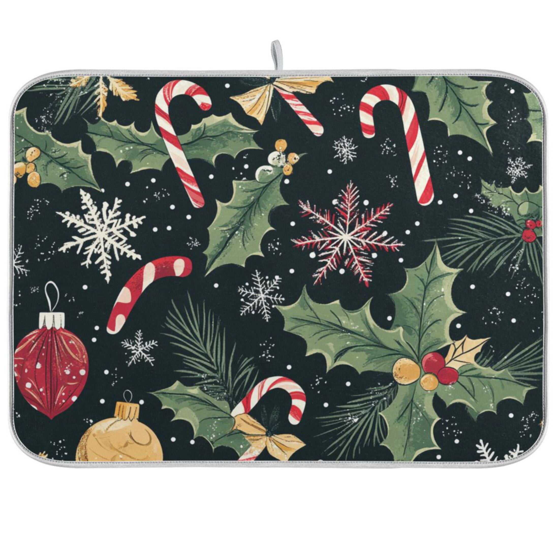 Christmas Decorations Dish Drying Mat Dish Drainer Rack Mats Water ...